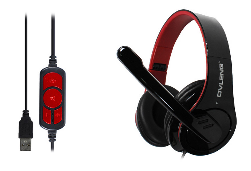 Buy OVLENG OV-Q8 USB Foldable Gaming Headset Black/Red [AHSOVLQ8UB-R ...