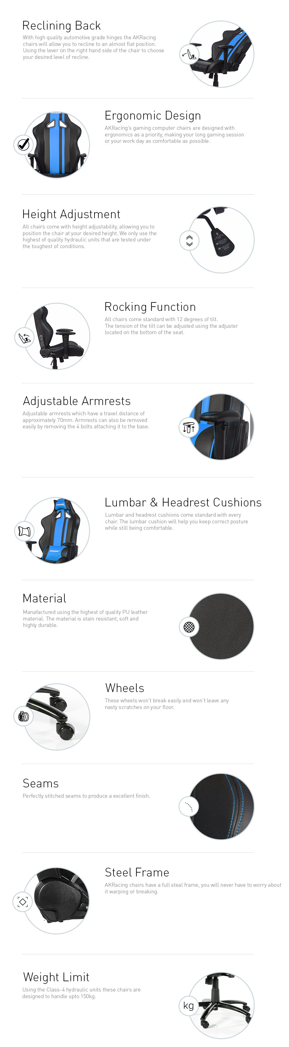 Buy AK-Racing Rush Series Office/Gaming Chair Black/Blue [AK-RUSH-BL ...