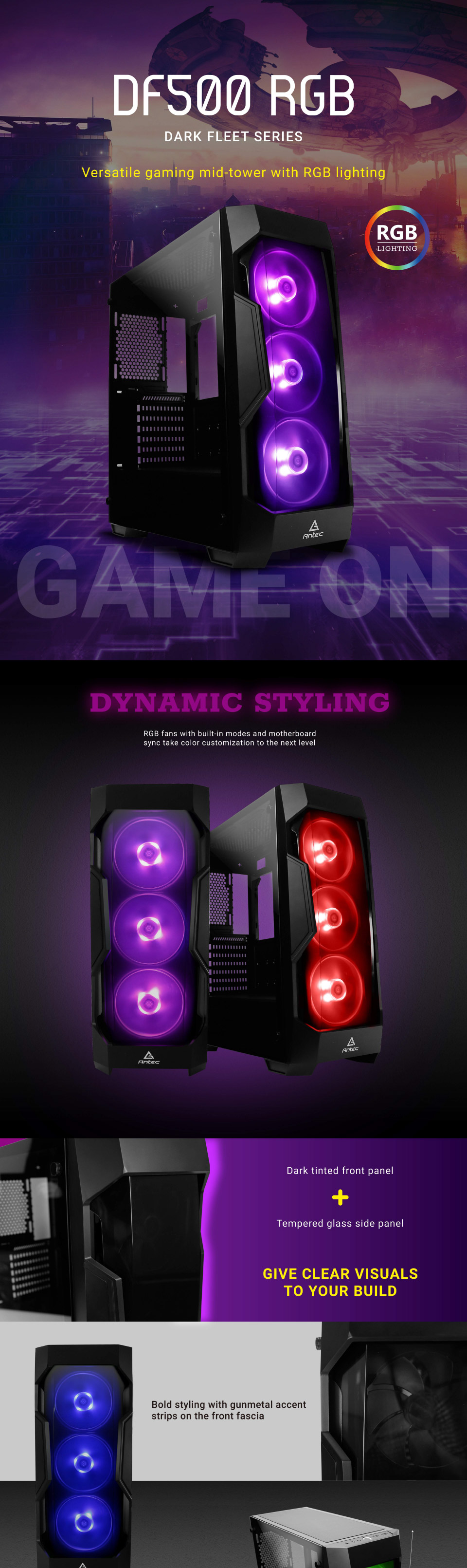 Buy Antec Dark Fleet DF500 RGB Case [ANT-CA-DF500-RGB] | PC Case Gear ...