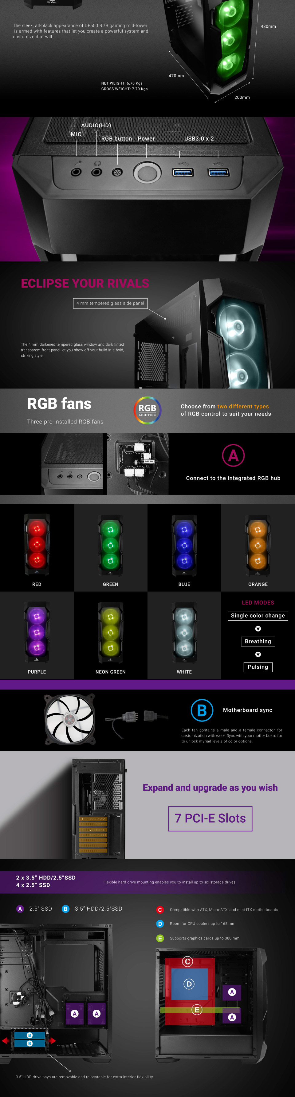 Buy Antec Dark Fleet DF500 RGB Case [ANT-CA-DF500-RGB] | PC Case Gear ...