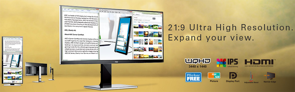 Buy AOC U3477PQU 34in Ultrawide WQHD IPS Monitor [AOC-U3477PQU] | PC ...