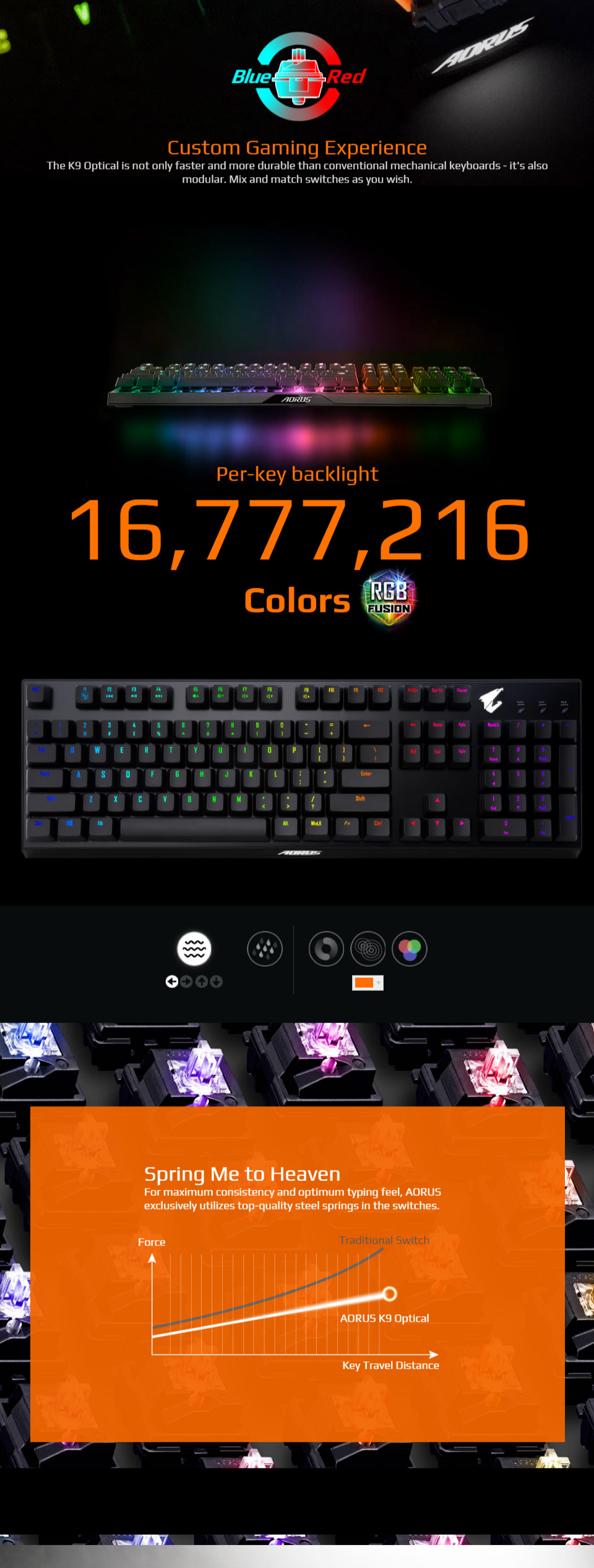 Buy Gigabyte AORUS K9 Optical RGB Gaming Keyboard Flaretech Red [AORUS ...