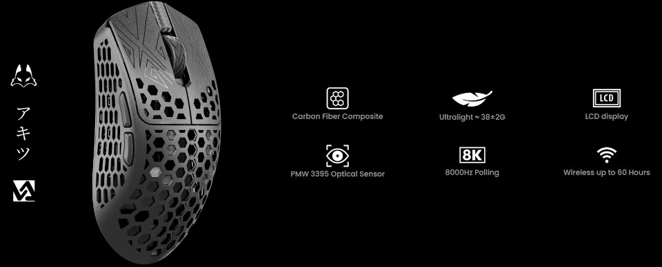 Buy Vancer X Arbiter Akitsu Carbon Fibre Composite 8K Wireless Mouse ...