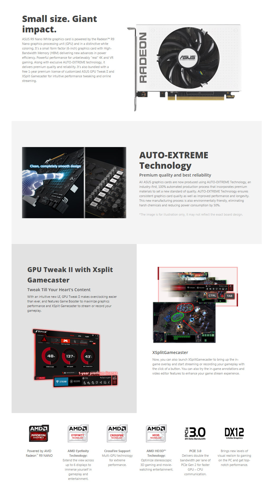 Buy ASUS Radeon R9 Nano 4GB White [R9NANO-4G-WHITE] | PC Case Gear ...