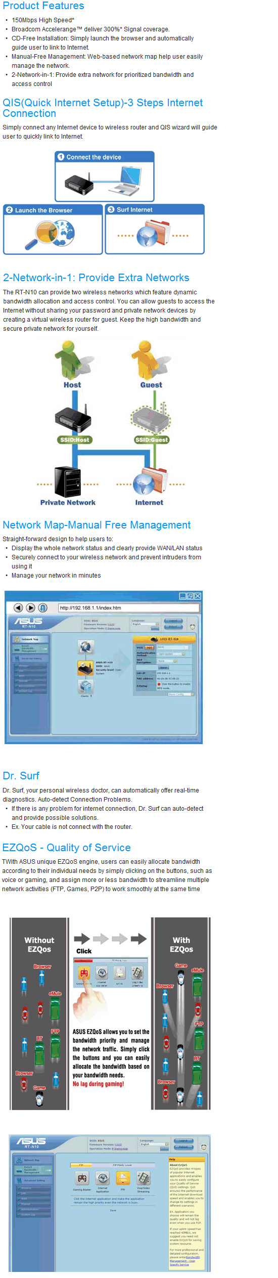 Buy ASUS RT-N10 Wireless N Router 150Mbps [RT-N10] | PC Case Gear Australia