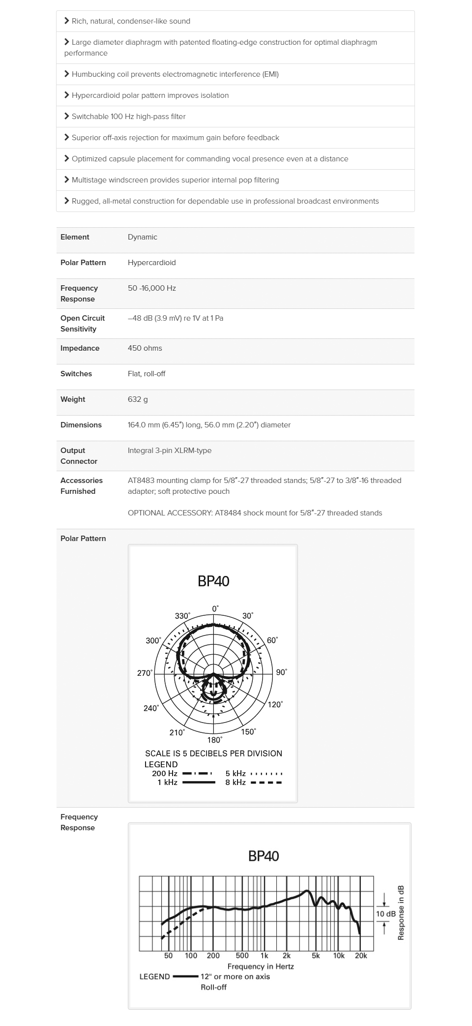 Buy Audio-Technica AT-BP40 Large-Diaphragm Dynamic Broadcast Mic [AT ...