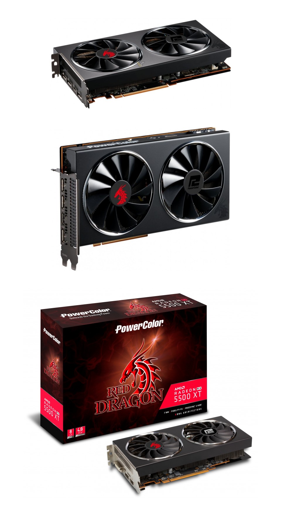 PowerColor Radeon RX 5500 XT Red Dragon 8GB [AXRX-5500XT-8GBD6-DHR/OC ...