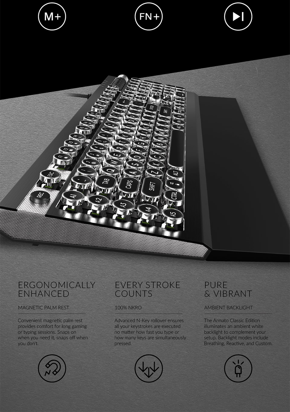 Buy AZIO Armato CE Typewriter Inspired Mechanical Keyboard [AZ-ARMATO ...