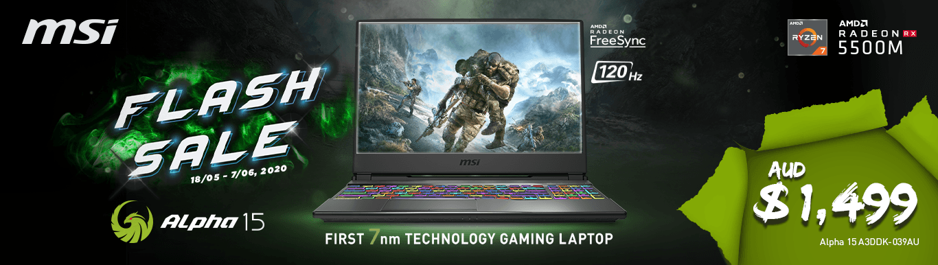 Buy MSI Alpha AMD Ryzen 7 Radeon RX 5500M 15.6in 120Hz Laptop [ALPHA15 ...