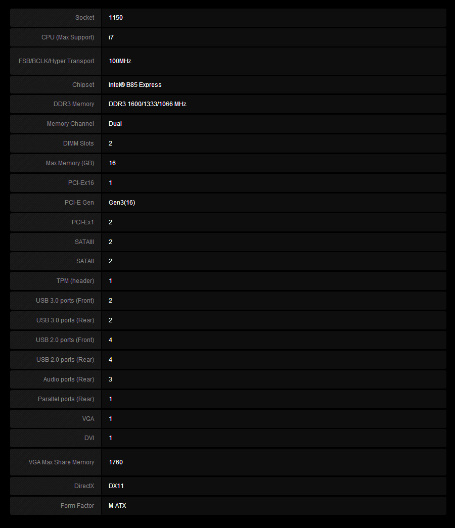 Buy MSI B85M-P33 V2 Motherboard [B85M-P33-V2] | PC Case Gear Australia
