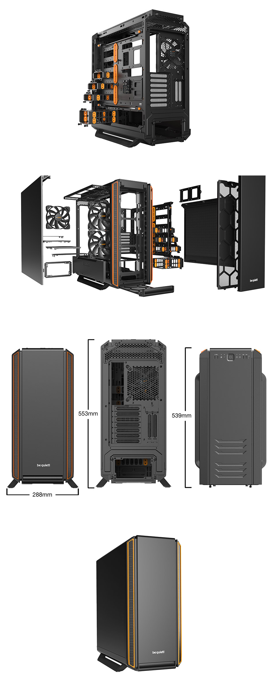 Buy be quiet! Silent Base 801 Case Orange [BG028] | PC Case Gear Australia