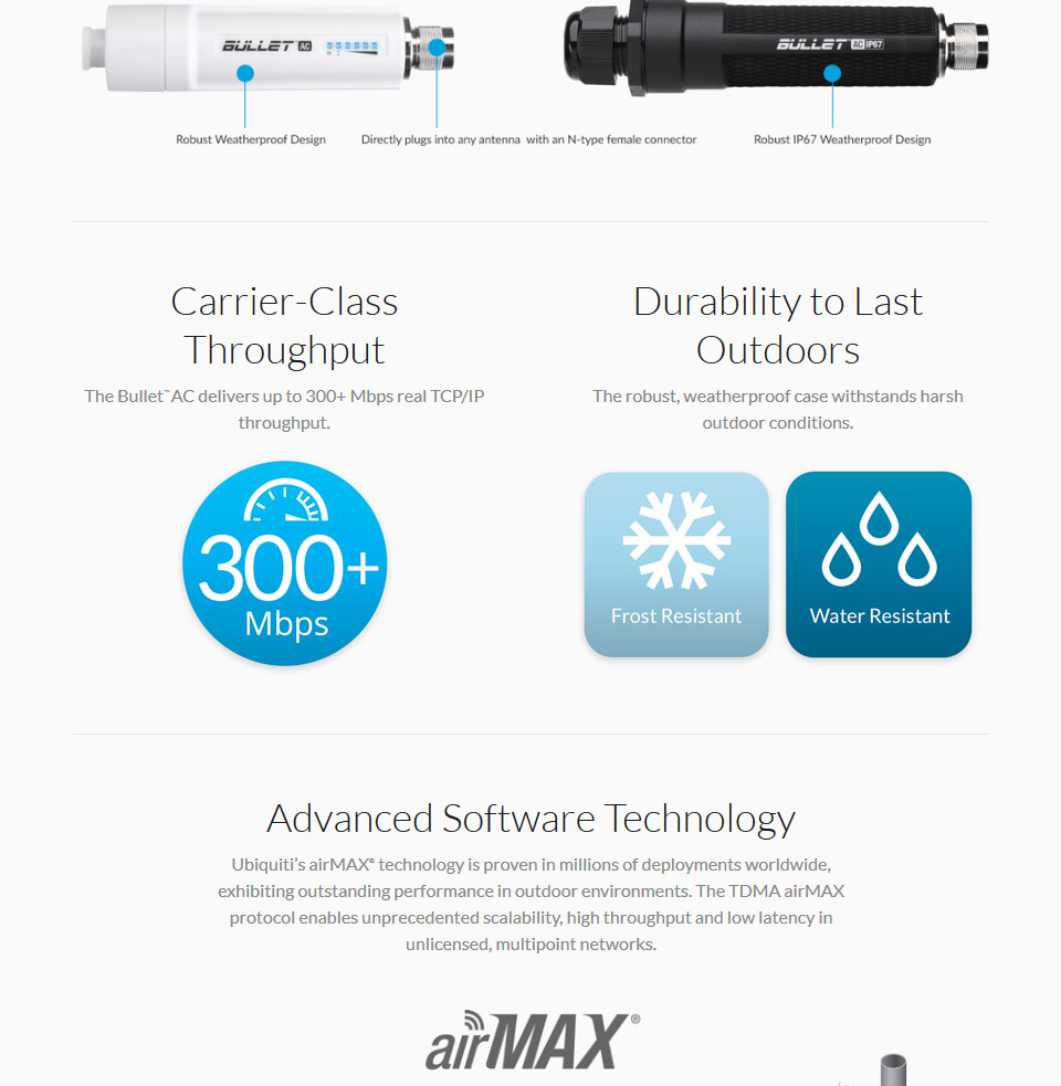 Buy Ubiquiti BulletAC Dual-Band airMAX ac Radio with WiFi Management ...