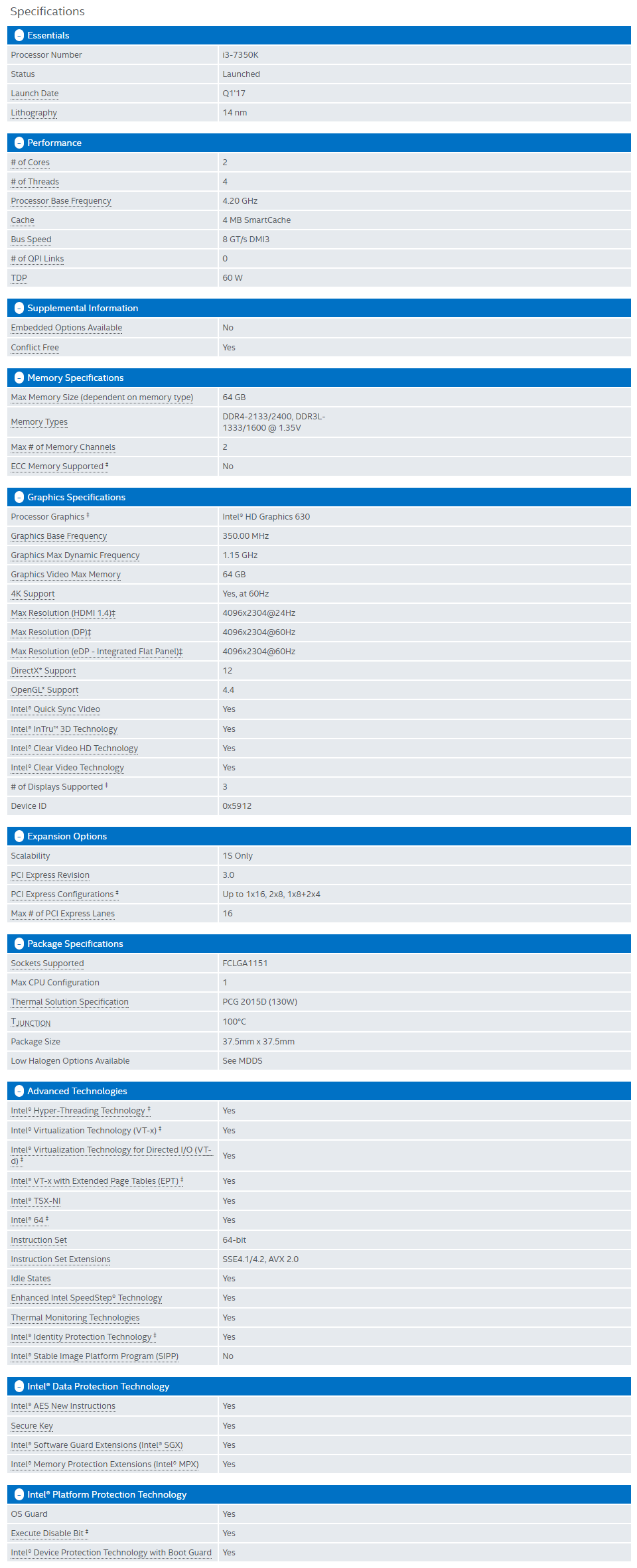Buy Intel Core i3 7350K [BX80677I37350K] | PC Case Gear Australia
