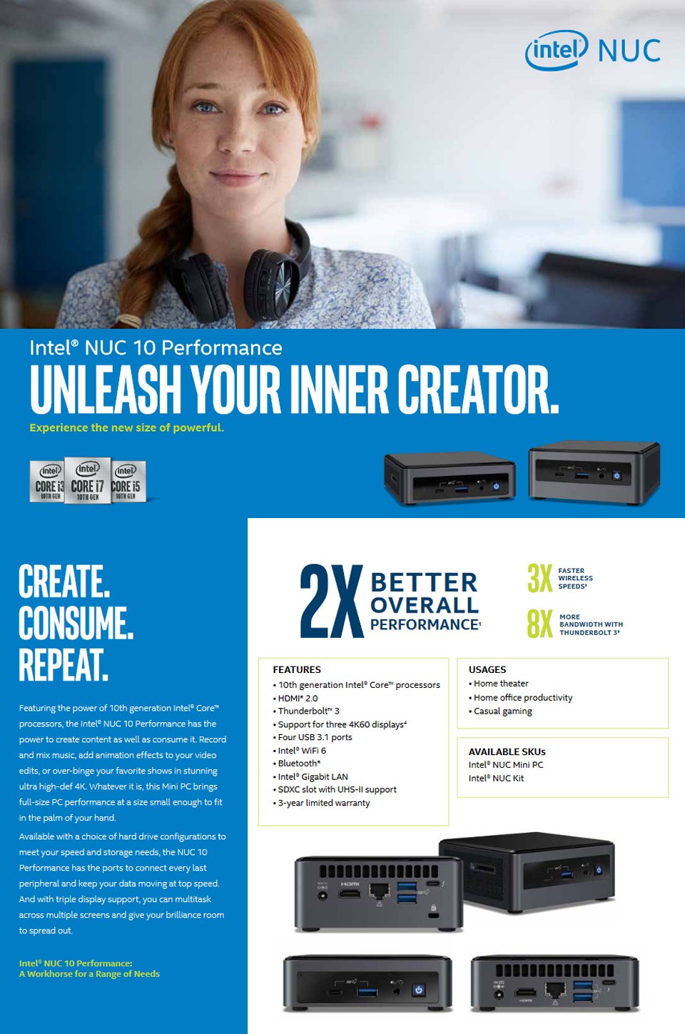 Buy Intel NUC10I5FNH4 10th Gen Core i5 NUC Barebone Kit [BXNUC10I5FNH4 ...