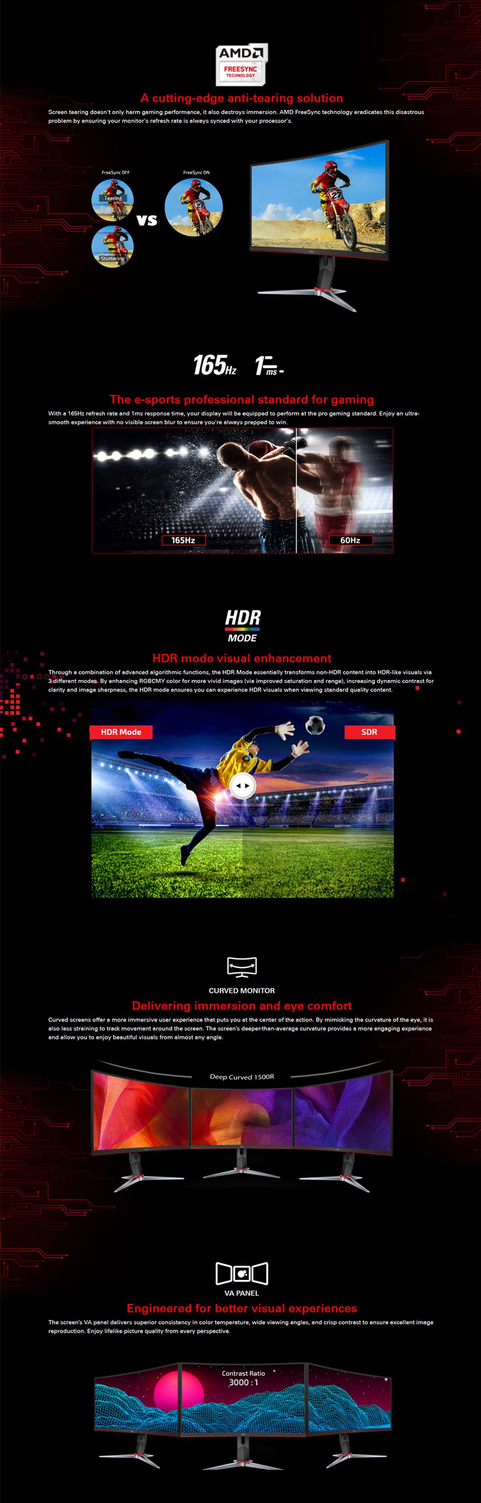 Buy AOC C27G2 FHD 165Hz FreeSync Curved 27in Monitor [C27G2] | PC Case ...