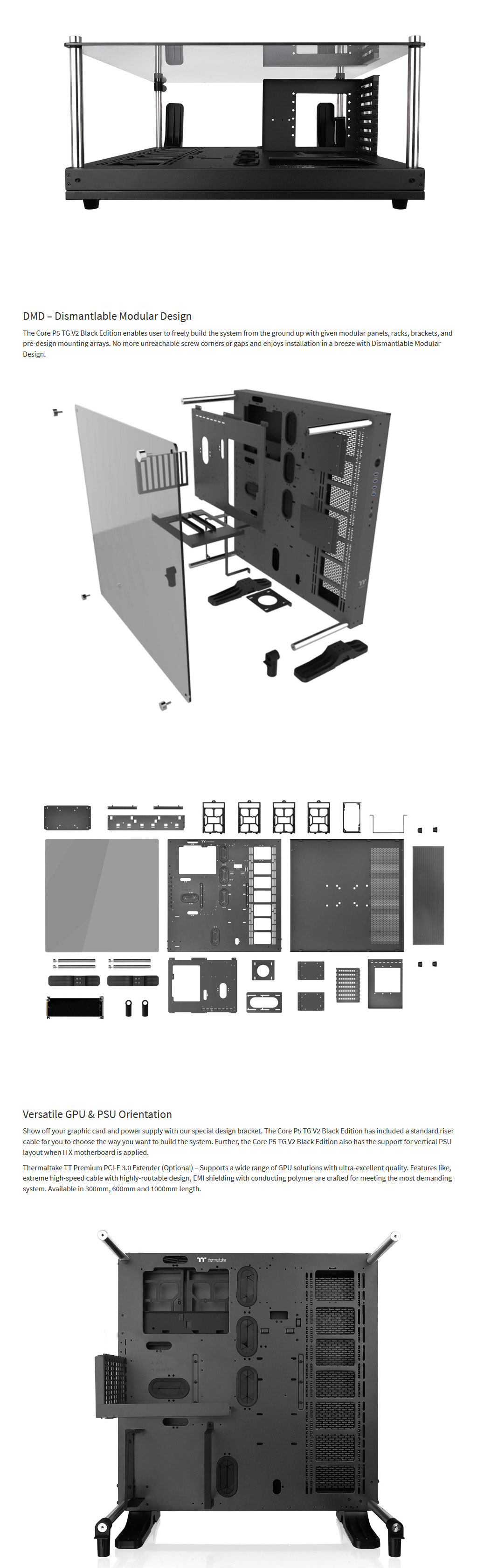 Buy Thermaltake Core P5 Tempered Glass V2 Edition Wall-Mount Chassis ...