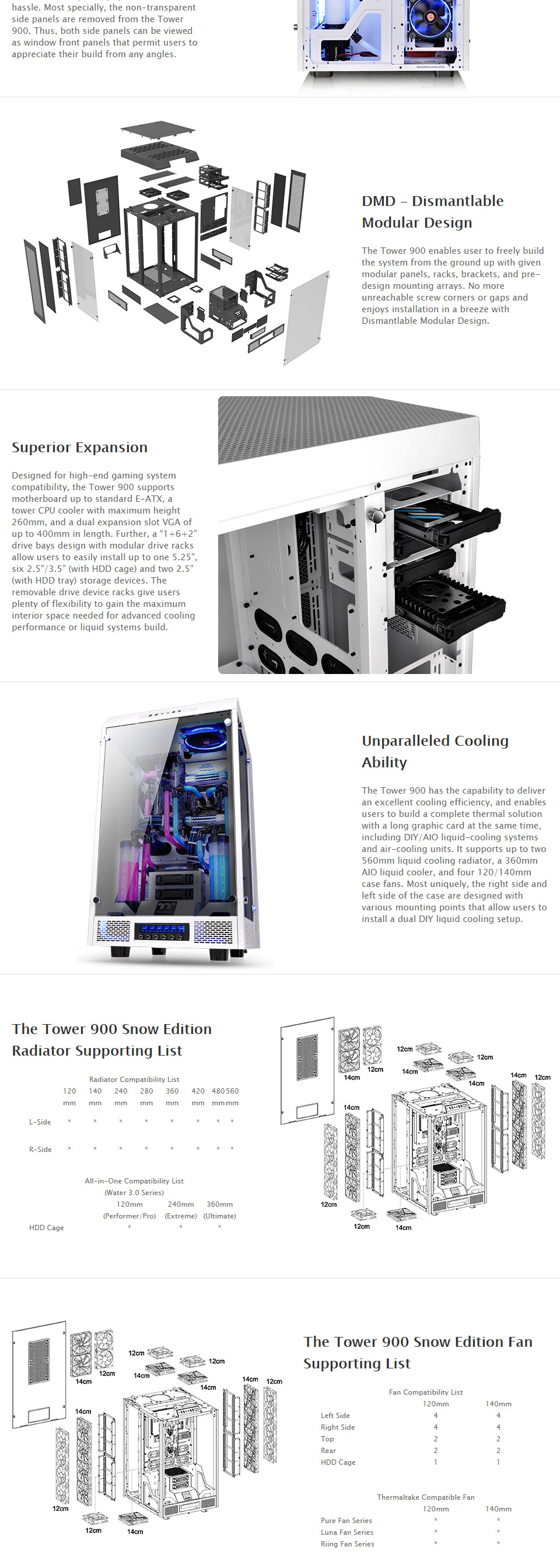 Buy Thermaltake The Tower 900 Snow Edition Vertical Super Tower [CA-1H1 ...