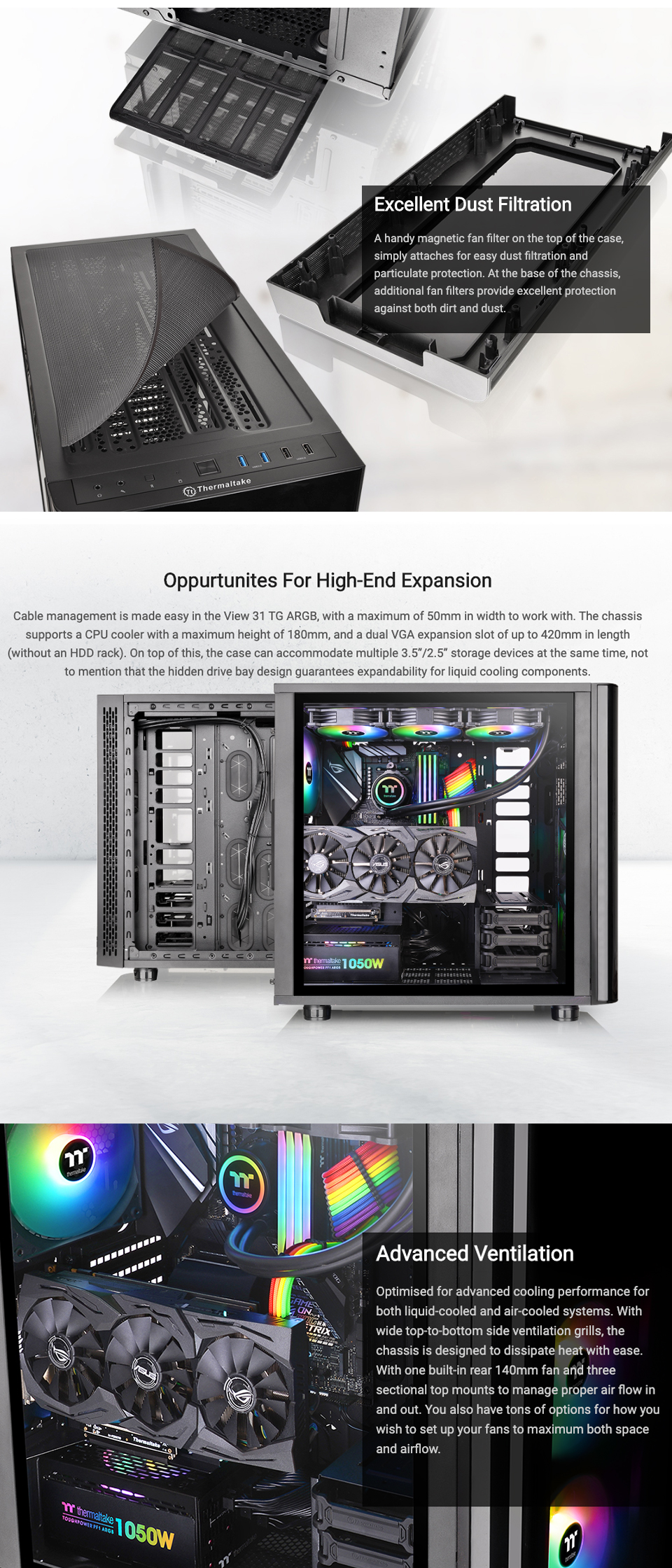 Buy Thermaltake View 31 Tempered Glass ARGB Edition Mid Tower Case [CA ...