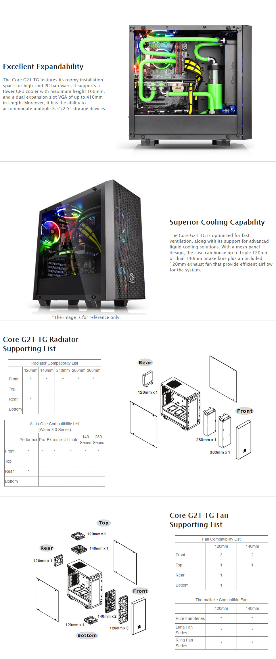 Buy Thermaltake Core G21 Tempered Glass Edition Mid-Tower Chassis [CA ...