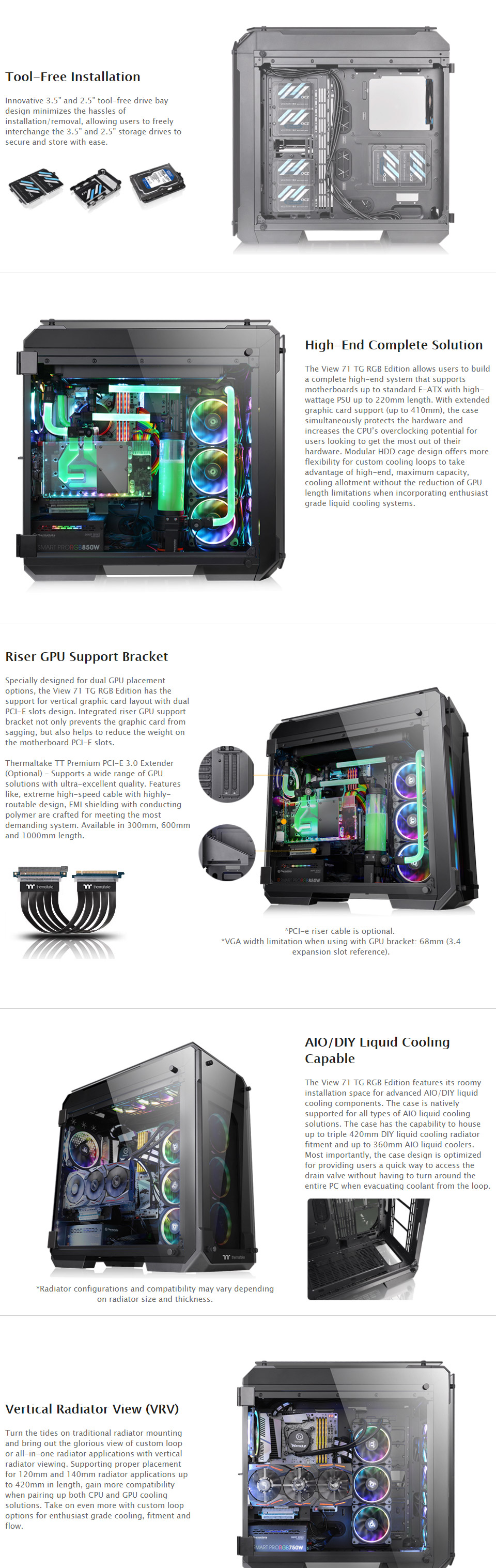 Buy Thermaltake View 71 Tempered Glass RGB Edition Full Tower [CA-1I7 ...