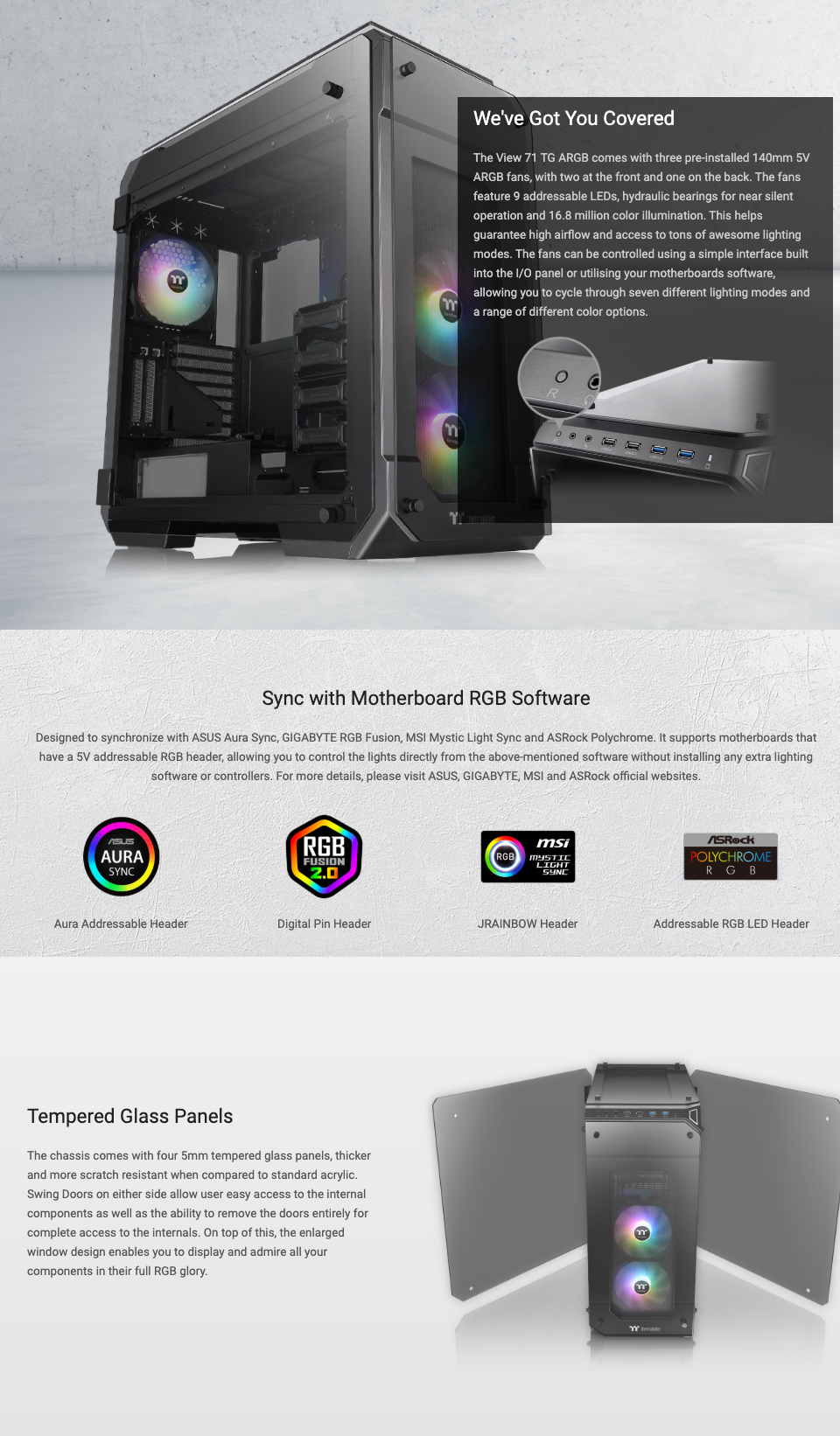 Buy Thermaltake View 71 TG ARGB Edition Full Tower Chassis [CA-1I7 ...