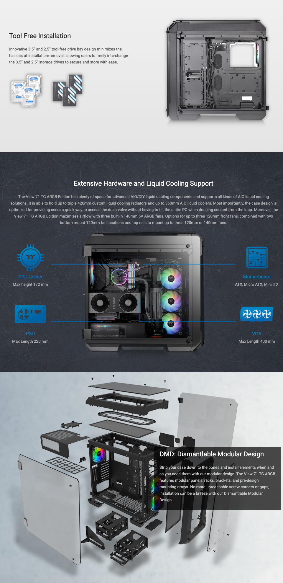 Buy Thermaltake View 71 TG ARGB Edition Full Tower Chassis [CA-1I7 ...