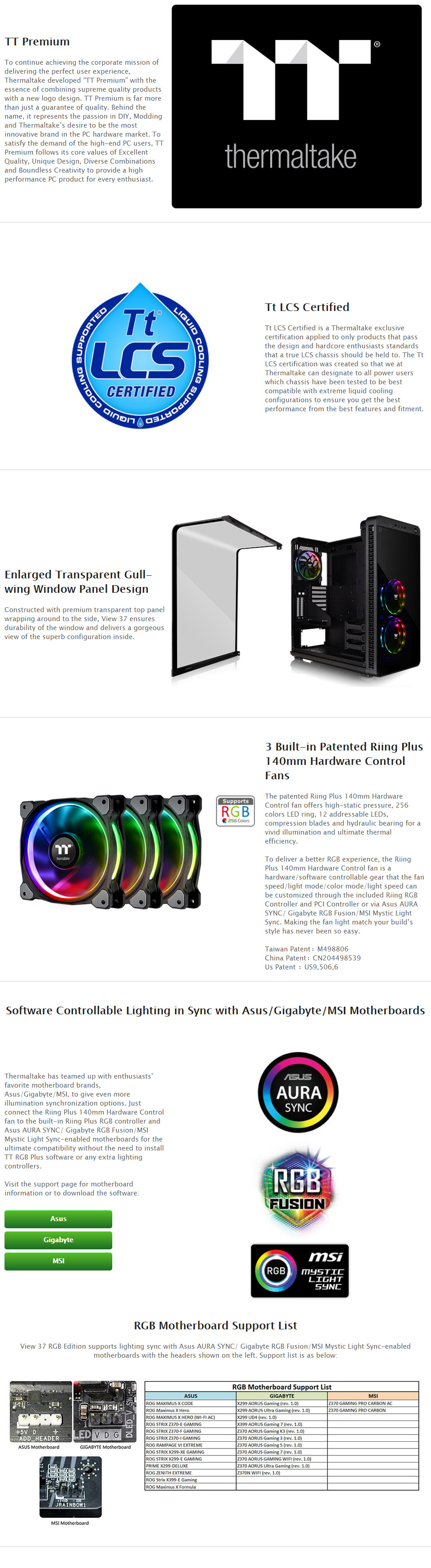 Buy Thermaltake View 37 RGB Edition Mid-Tower Chassis [CA-1J7-00M1WN-01 ...