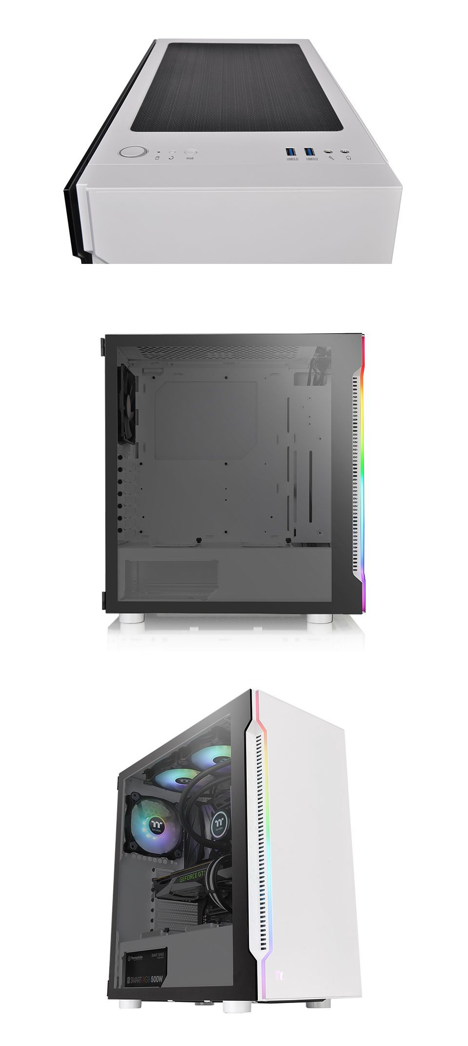 Buy Thermaltake H200 RGB Tempered Glass Mid Tower Chassis White [CA-1M3 ...