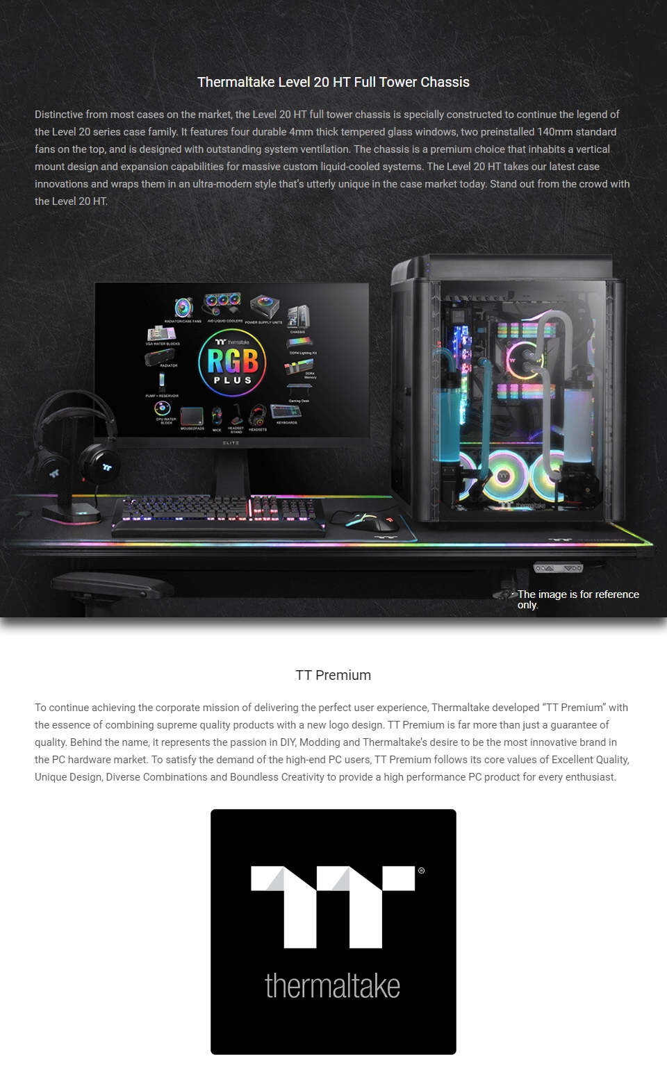 Buy Thermaltake Level 20 HT TG RGB Tower Case Black [CA-1P6-00F1WN-00 ...