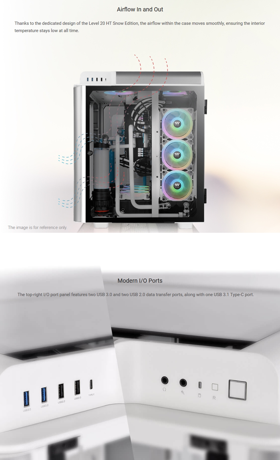 Buy Thermaltake Level 20 HT Snow Edition TG RGB Tower Case White [CA ...