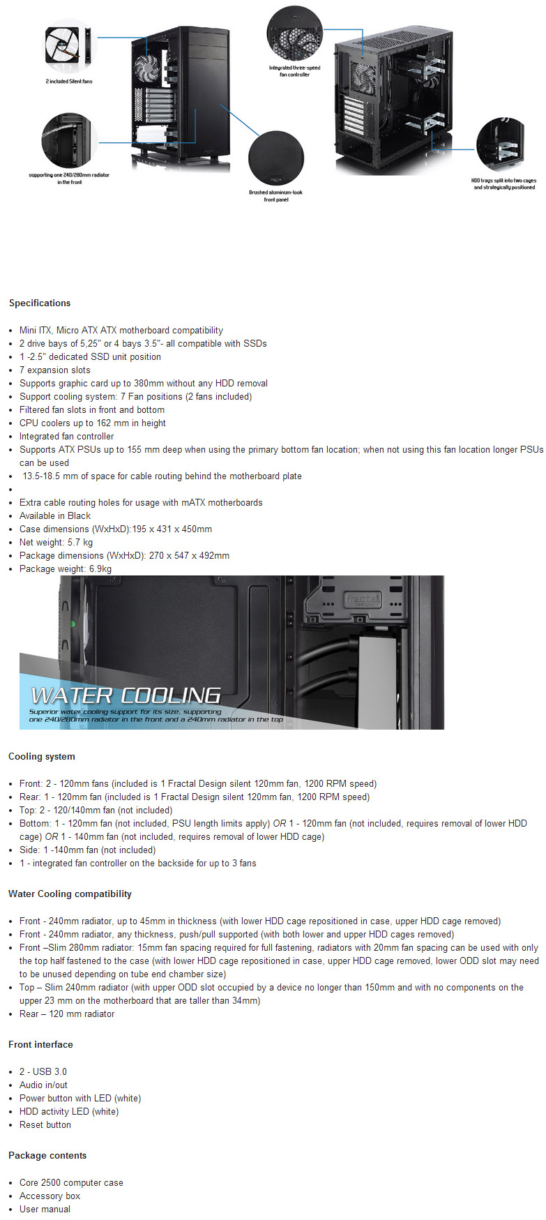 Buy Fractal Design Core 2500 Case [zzzzCA-CORE-2500-BL] | PC Case Gear ...