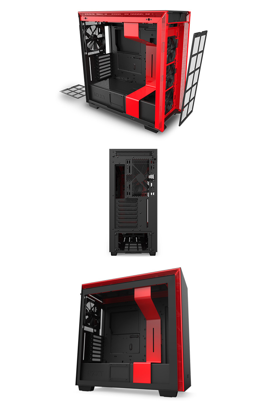 Buy NZXT H710 Mid Tower Case Matte Black/Red [CA-H710B-BR] | PC Case ...