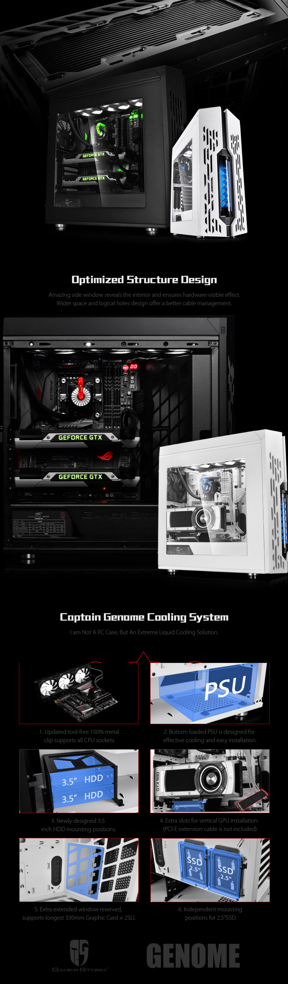 Buy Deepcool Genome Mid Tower Case White & Blue [CASE-GENOME-WH-BL ...
