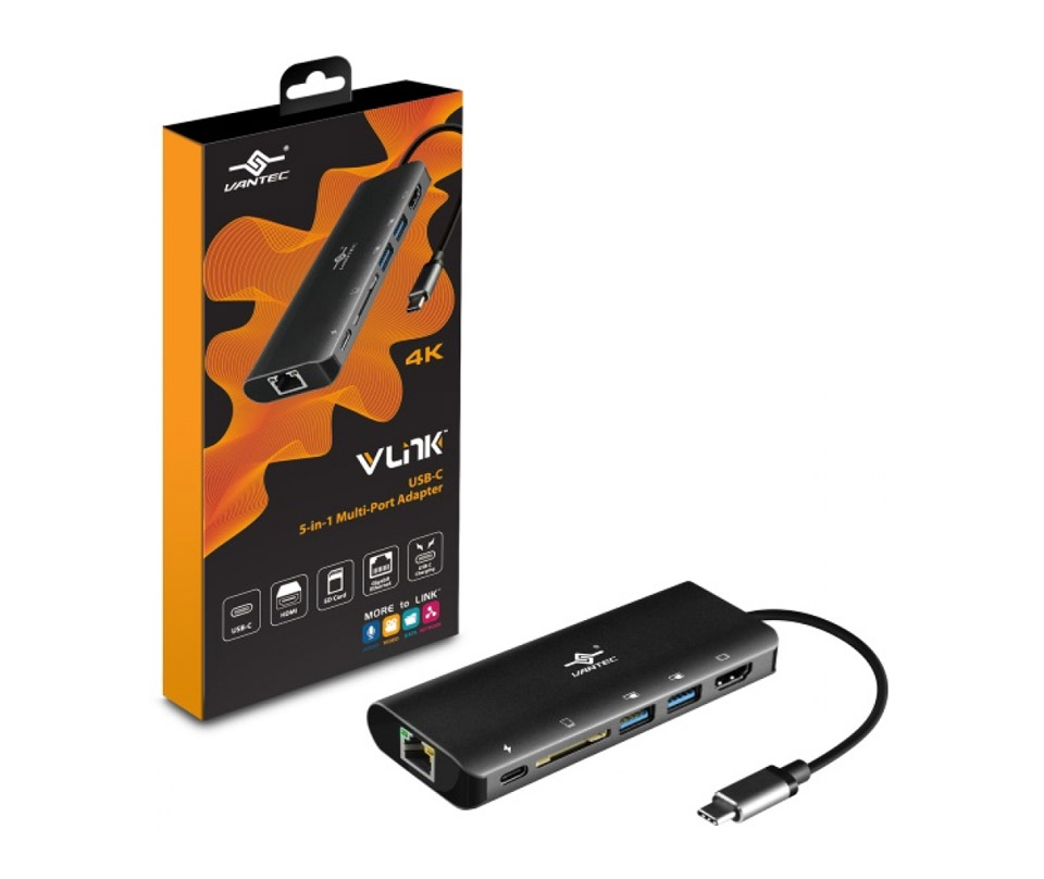 Buy Vantec VLink USB-C 5-in-1 Multi-Port Adapter [CB-CU300MDSH] | PC ...