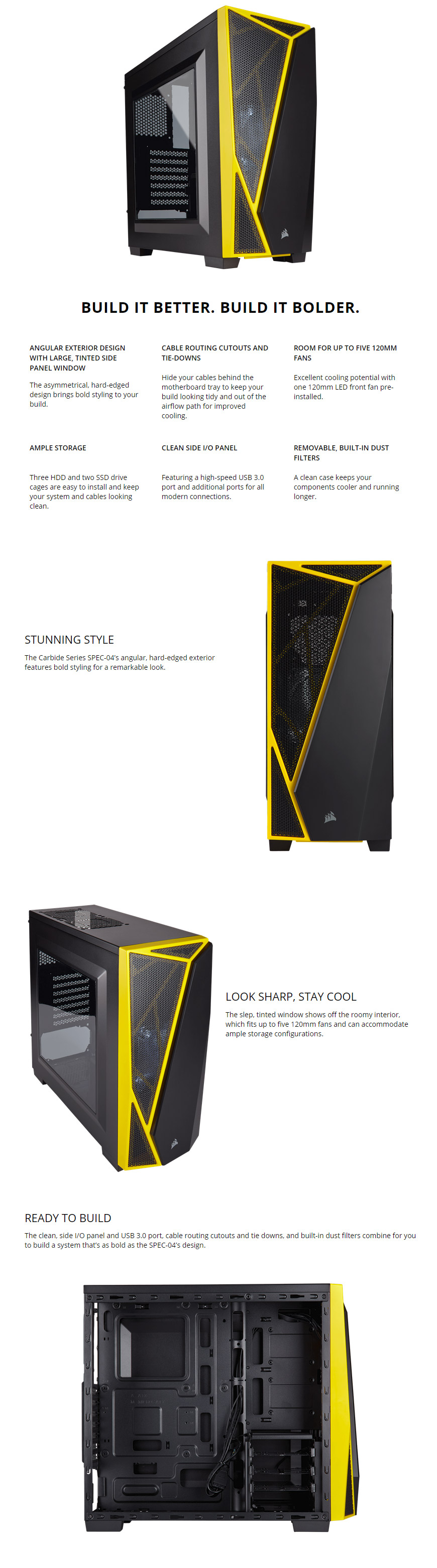 Buy Corsair Carbide Series SPEC-04 Gaming Case Black Yellow [CC-9011108 ...