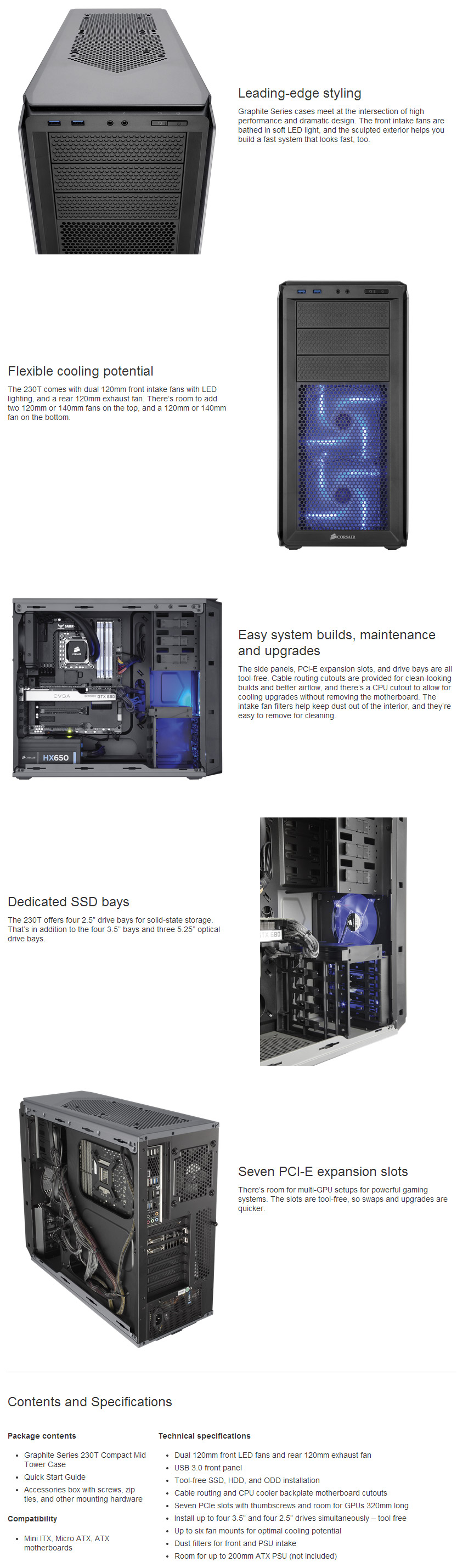 Buy Corsair Graphite 230T Case with Window Battleship Grey [CC-9011040 ...