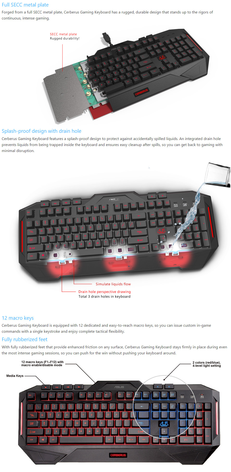 Buy ASUS Cerberus Gaming Keyboard [CERBERUS-KEYBOARD] | PC Case Gear ...