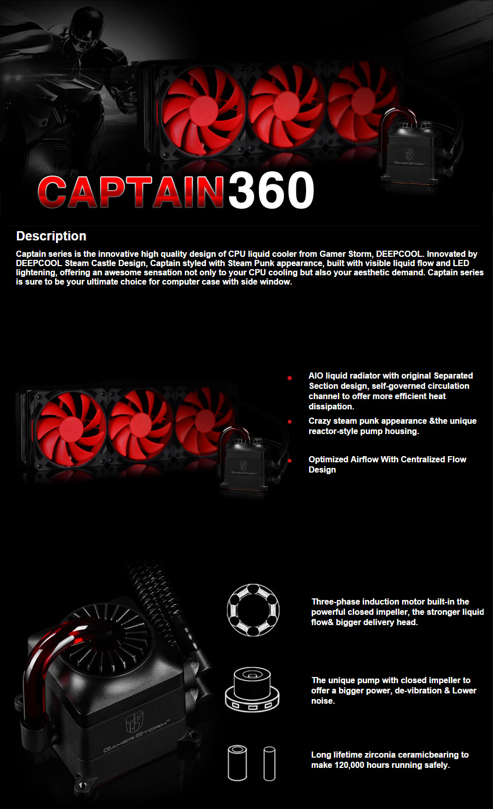 Buy Deepcool Gamer Storm Captain 360 AIO Liquid CPU Cooler [DP-GS-H12L ...