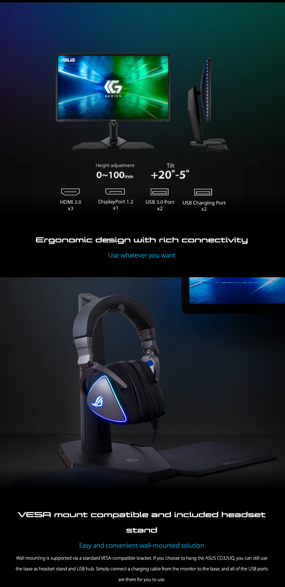Buy ASUS CG32UQ UHD Halo Sync FreeSync HDR 32in Console Monitor [CG32UQ ...