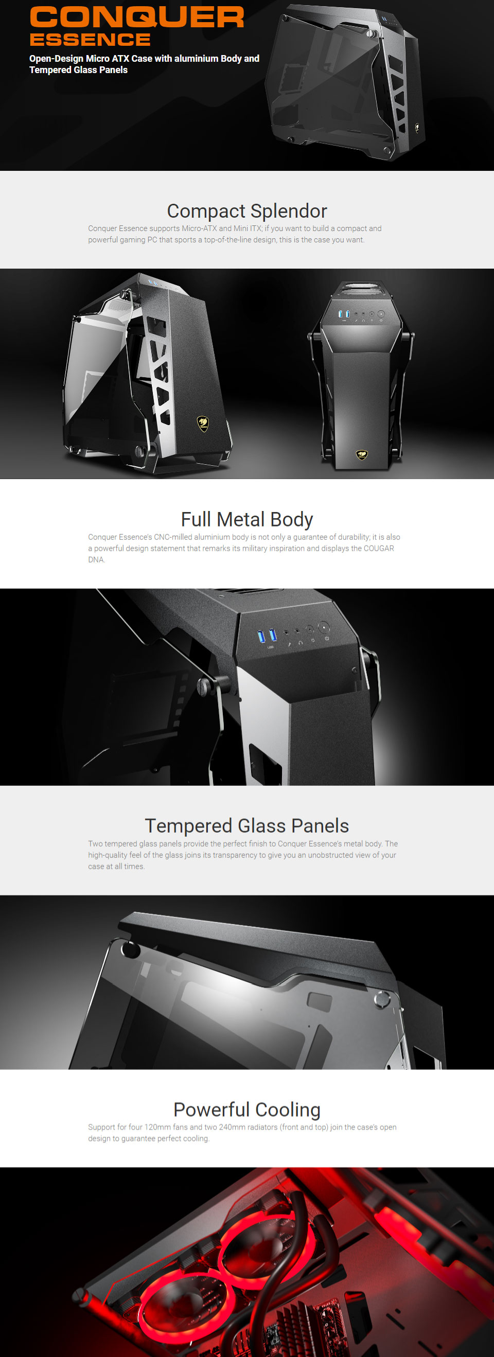 Buy Cougar Conquer Essence Aluminium mATX Case [CGR-CONQUER-ESSENCE ...