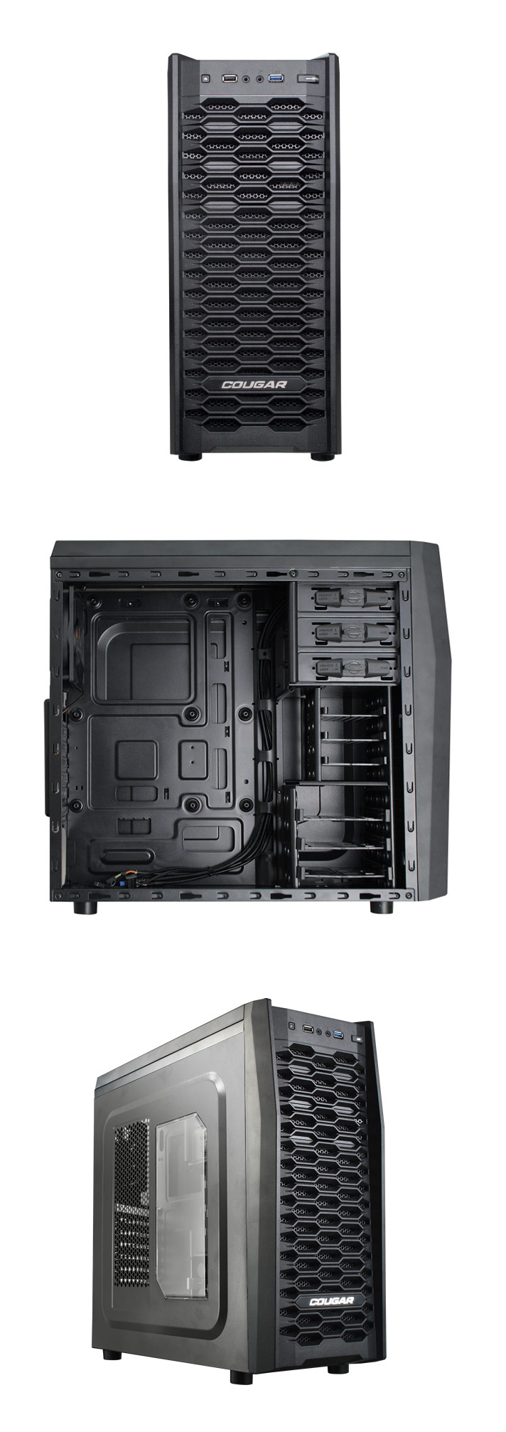 Buy Cougar MX300 Black Mid Tower Case [CGR-MX300] | PC Case Gear Australia