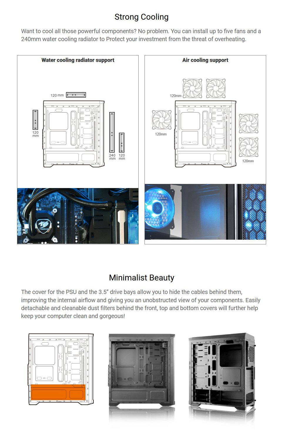 Buy Cougar MX330-G Air Mid Tower Case Black [CGR-MX330-G-AIR] | PC Case ...