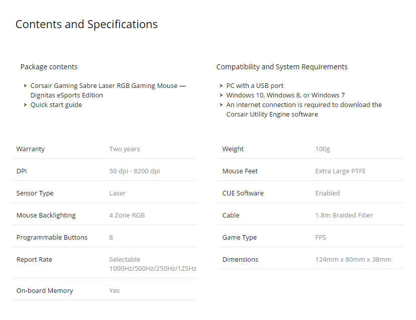 Buy Corsair Gaming Sabre RGB Laser Mouse Dignitas Edition [CH-9000225 ...
