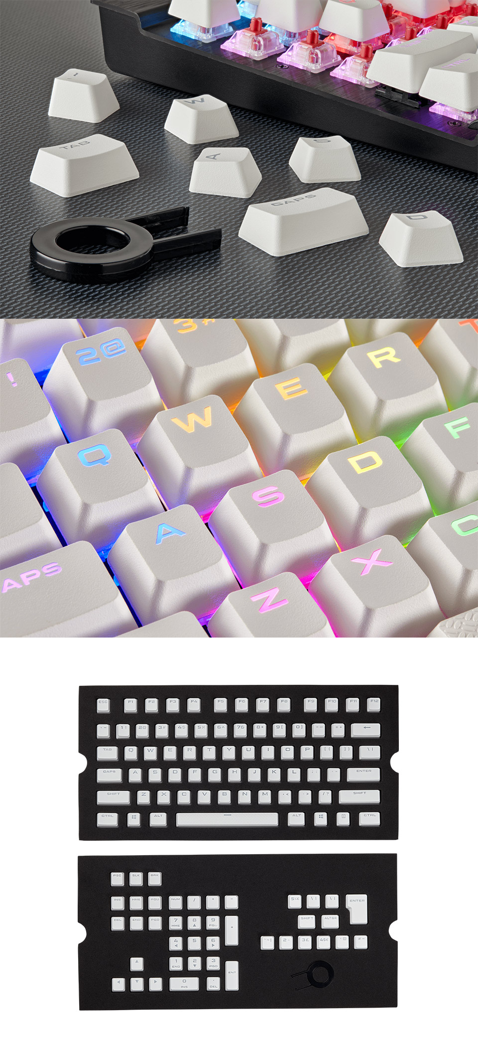 Buy Corsair PBT Double-shot Keycaps Full 104/105-Keyset White [zzzzzCH ...