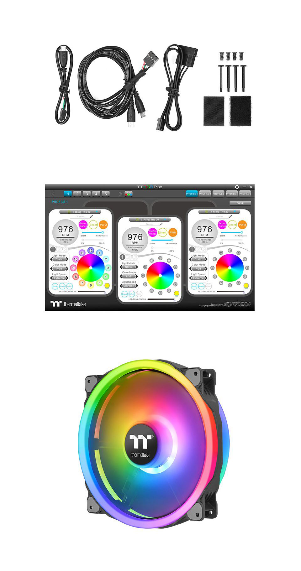Buy Thermaltake Riing Trio 20 RGB 200mm Case Fan Premium Edition [CL ...
