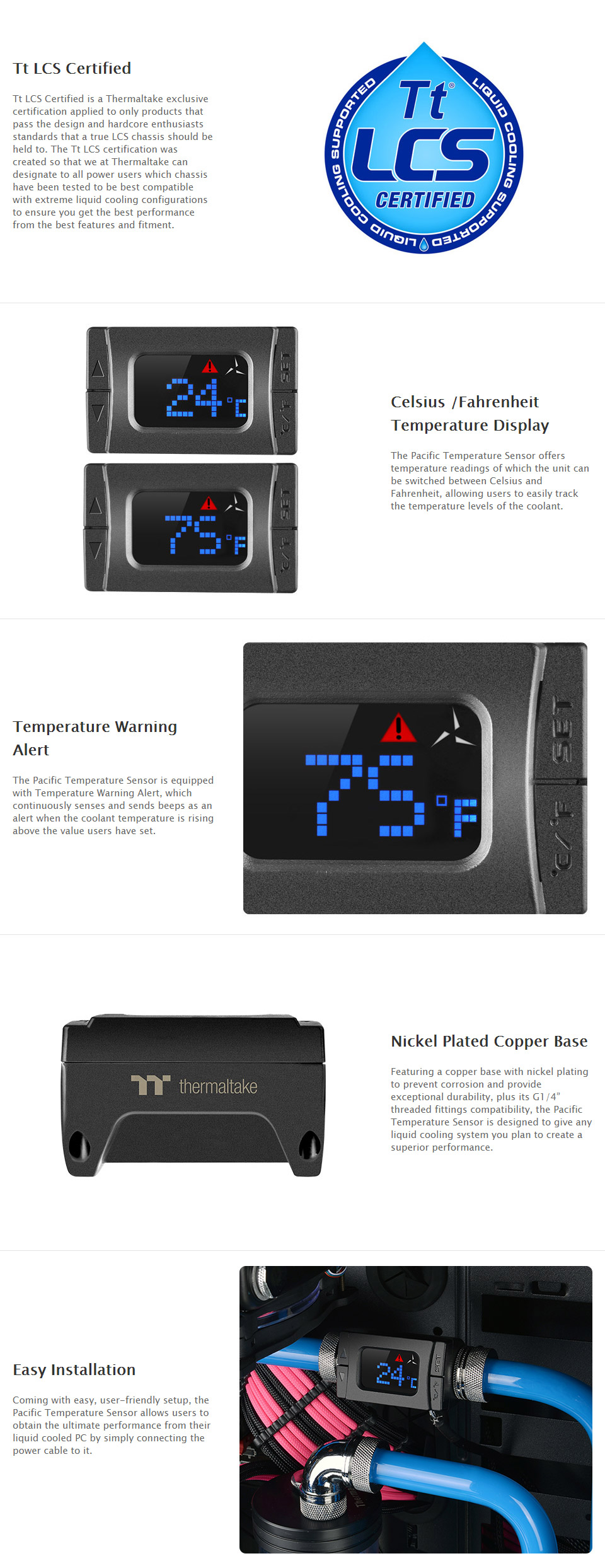 Buy Thermaltake Pacific Temperature Sensor [CL-W151-CU00BL-A] | PC Case ...