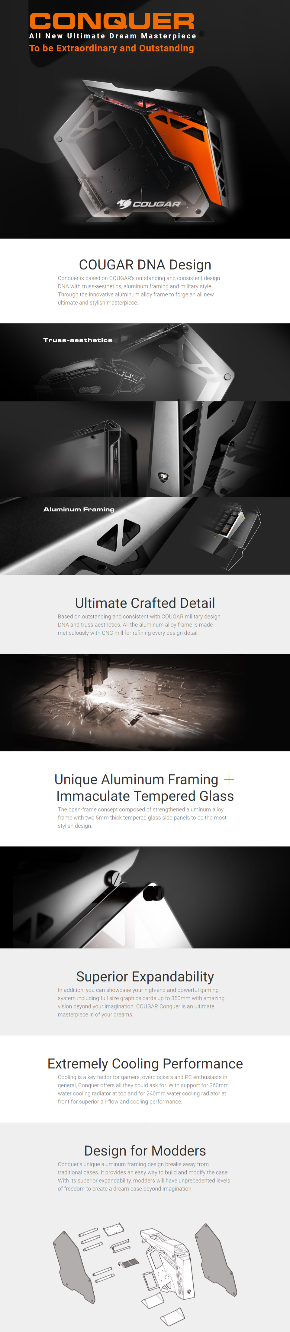 Buy Cougar Conquer Aluminium ATX Case [CGR-CONQUER] | PC Case Gear ...