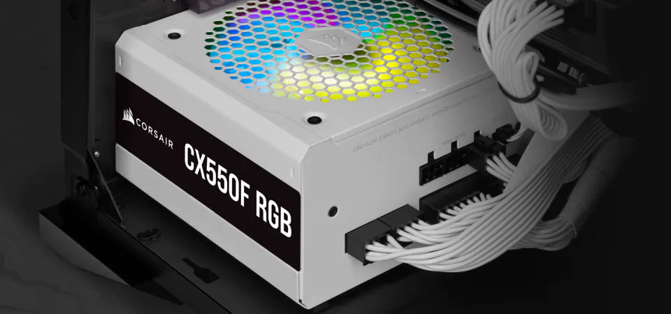 Buy Corsair CX550F RGB Bronze Modular 550W Power Supply White [CP ...