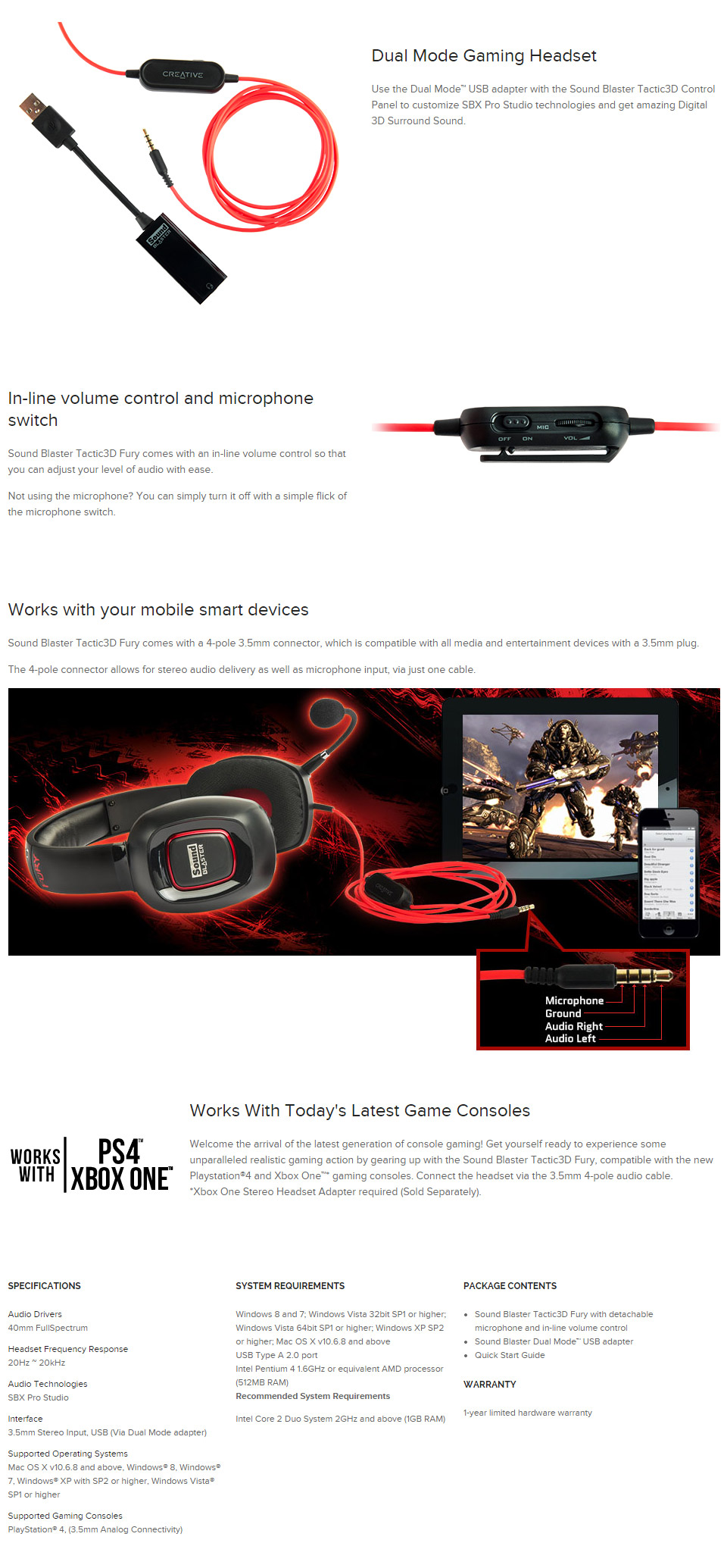 Buy Creative Sound Blaster Tactic3D Fury Gaming Headset [TACTIC-FURY ...