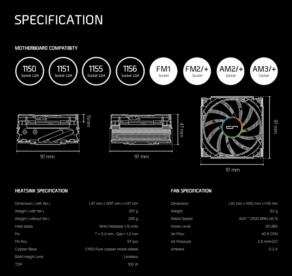 Buy Cryorig C7 Compact Top Flow CPU Cooler [CR-C7A] | PC Case Gear ...